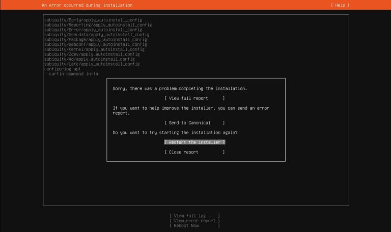 解决虚拟化安装ubuntu 22.04.4提示sorry,there was a problem completing the ...